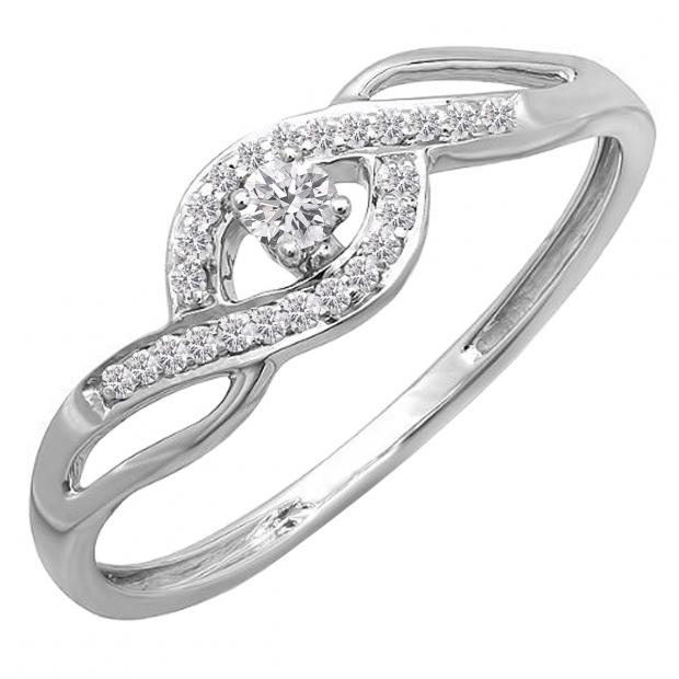 Diamond Promise Ring In 10K White Gold