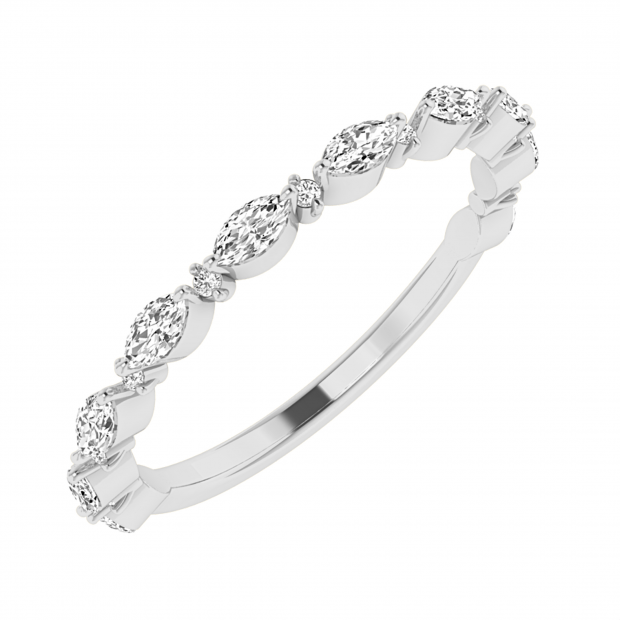 Buy 3x1.5mm Marquise and Round White Diamond Alternating Style ...
