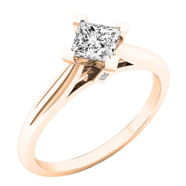 Buy 0.55 Carat ctw 10K Rose Gold Princess Diamond Ladies Solitaire Engagement Ring Online at Dazzling Rock