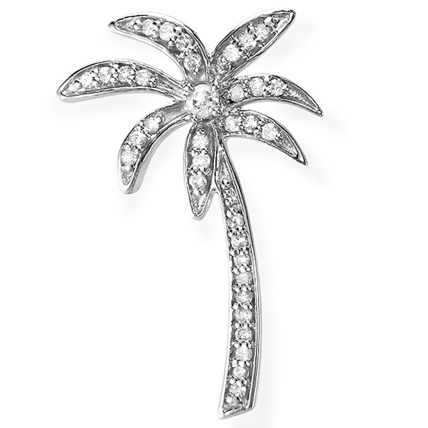 Buy 0.20 Carat (ctw) Sterling Silver Diamond Palm Tree Pendant 1/5 CT ...